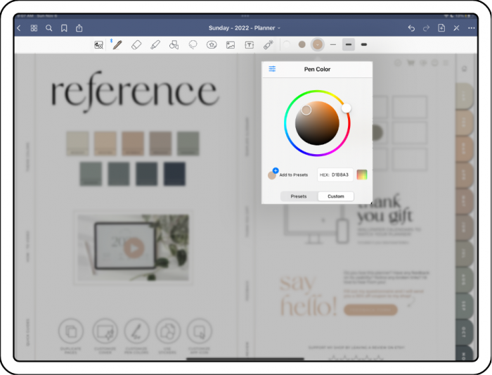By The Brook Design | Customize Pen & Highlight Colors | Goodnotes